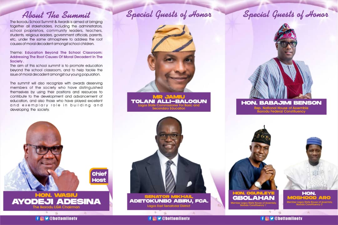 Bottomline Media Set To Host Ikorodu School Summit and Awards 2024 – Sahara Weekly Magazine